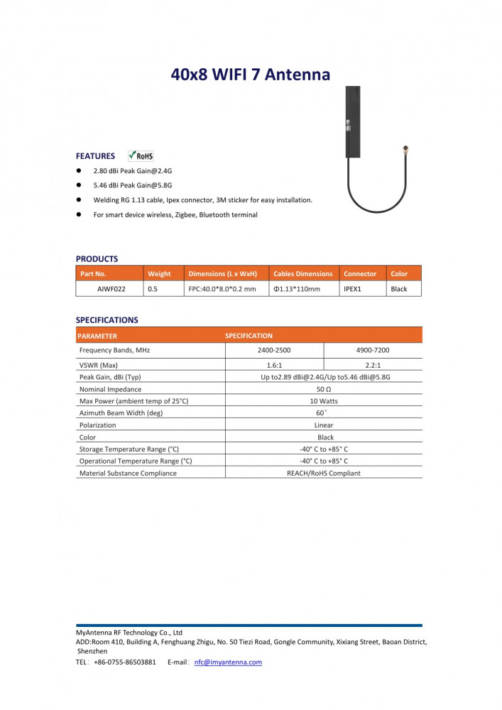 AIWF022 datasheet page 1