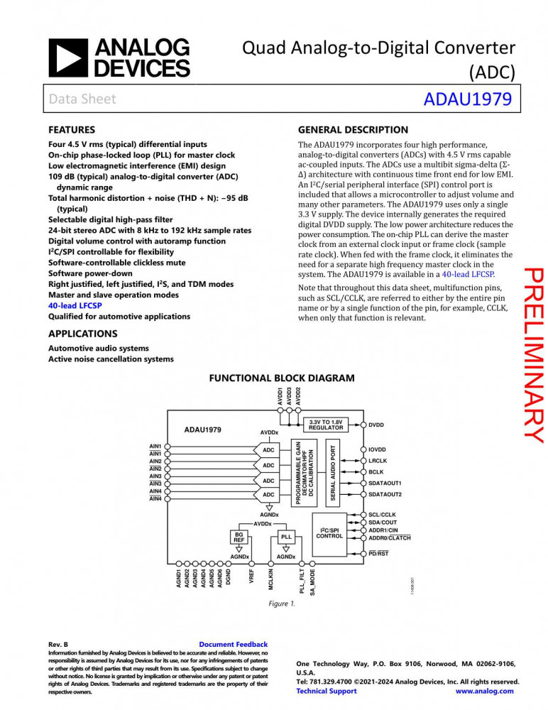 ADAU1979 datasheet page 1