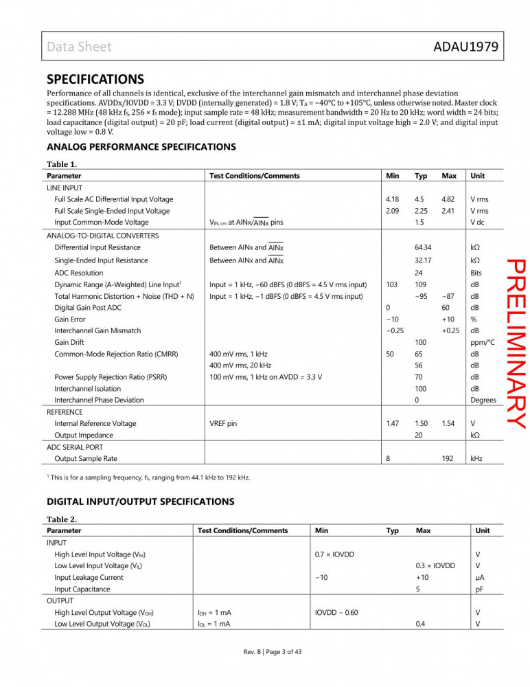 ADAU1979 datasheet page 3