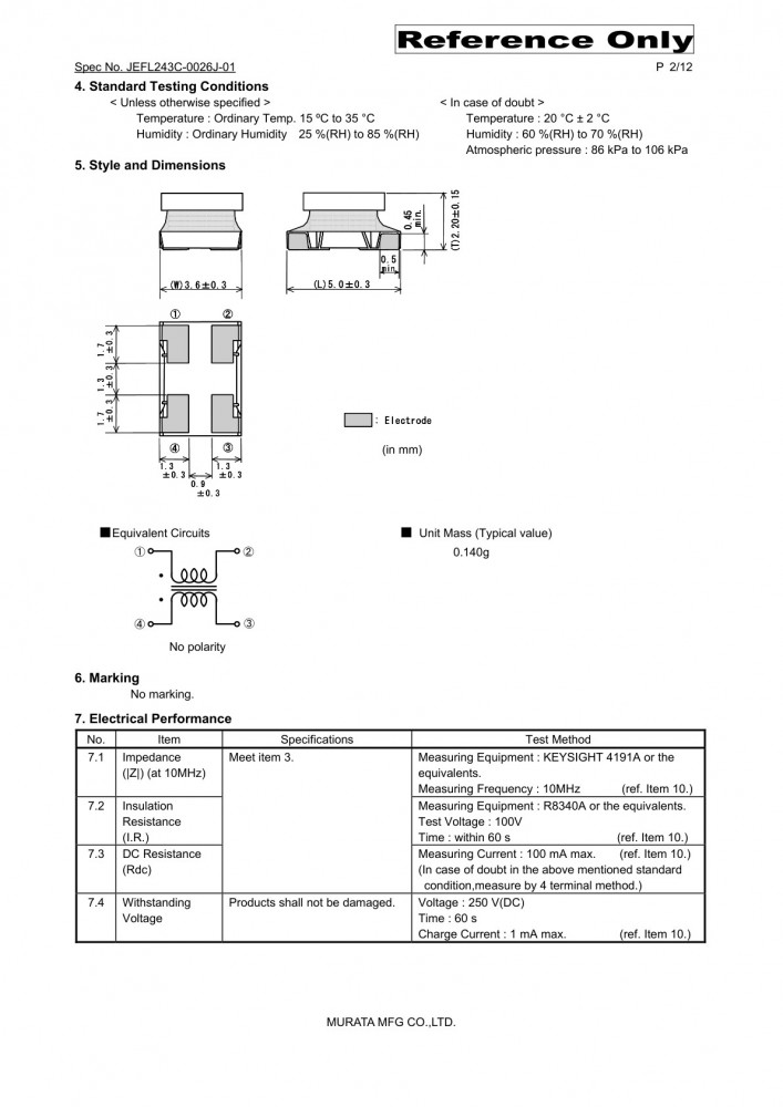 DLW5ATN151MQ2L specification page 2