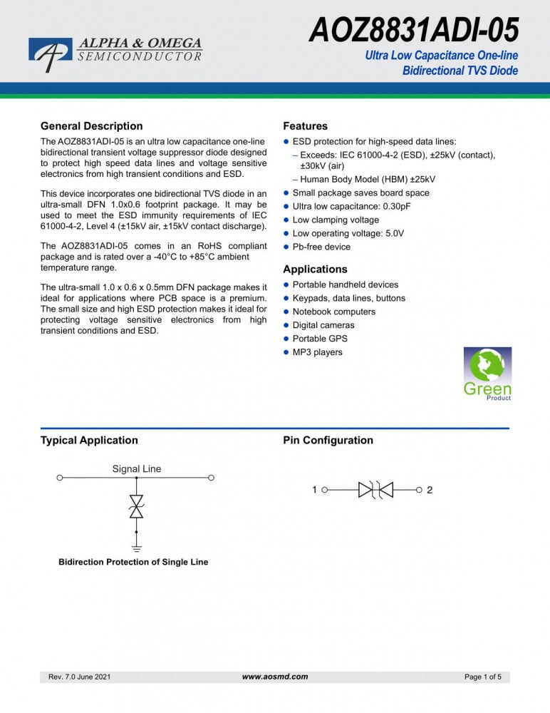 AOZ8831ADI-05 datasheet page 1