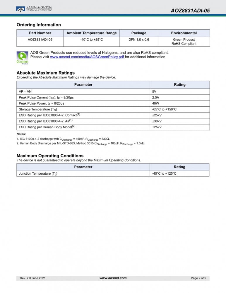 AOZ8831ADI-05 datasheet page 2