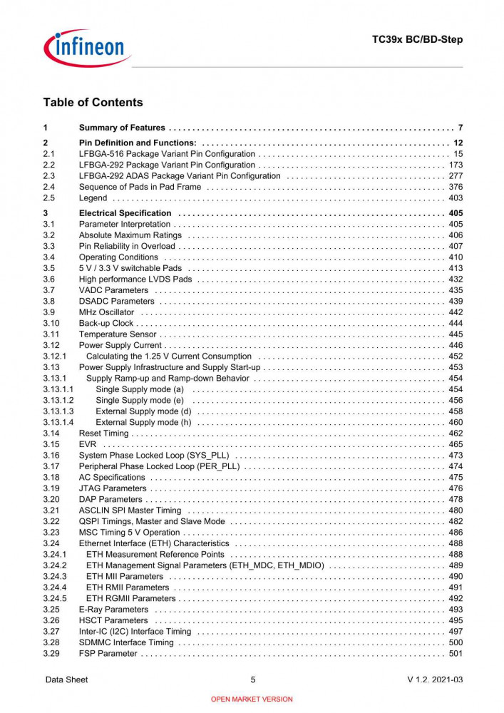 TC39x datasheet page 5