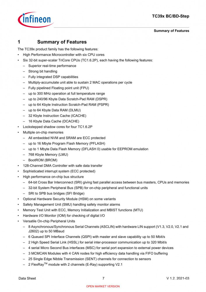 TC39x datasheet page 7