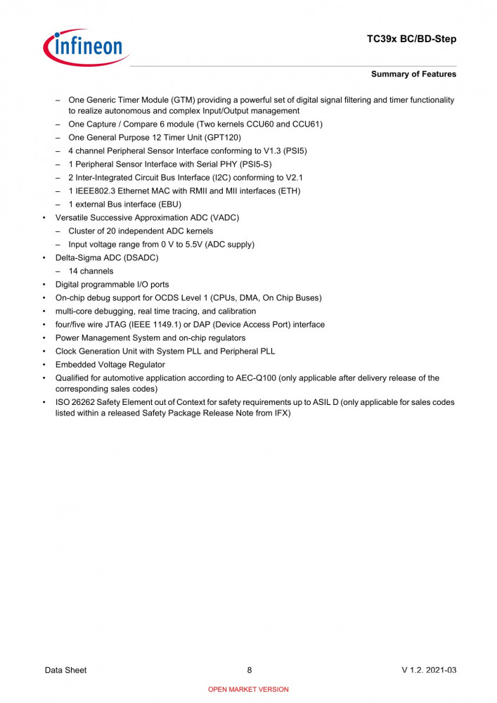TC39x datasheet page 8
