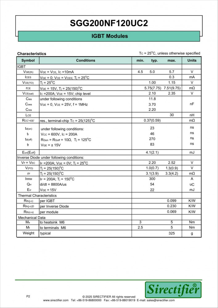 SGG200NF120UC2 datasheet page 2