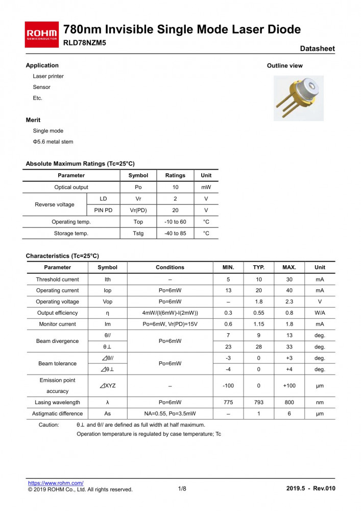 RLD78NZM5-00A datasheet page 1