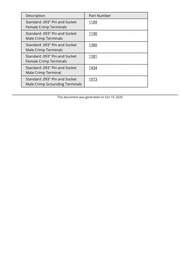 MOLEX .093 Standard Pin Terminals document page 4