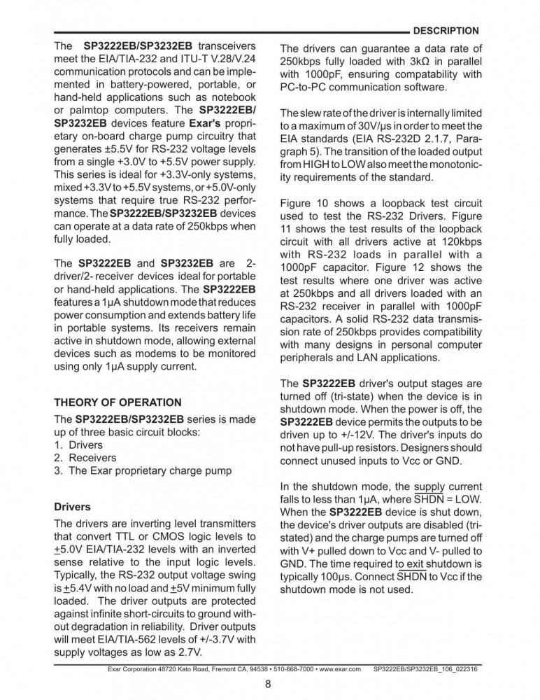 SP3232EB technical document page 8