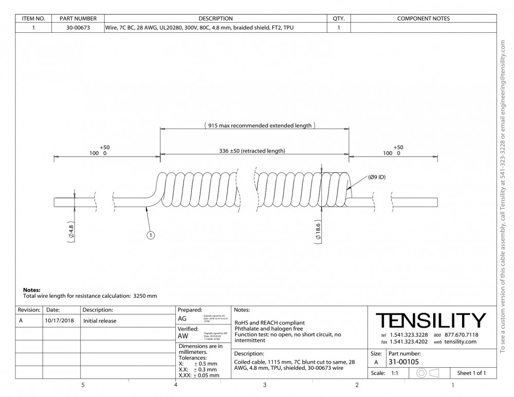 Tensility International 31-00105 assembly drawing