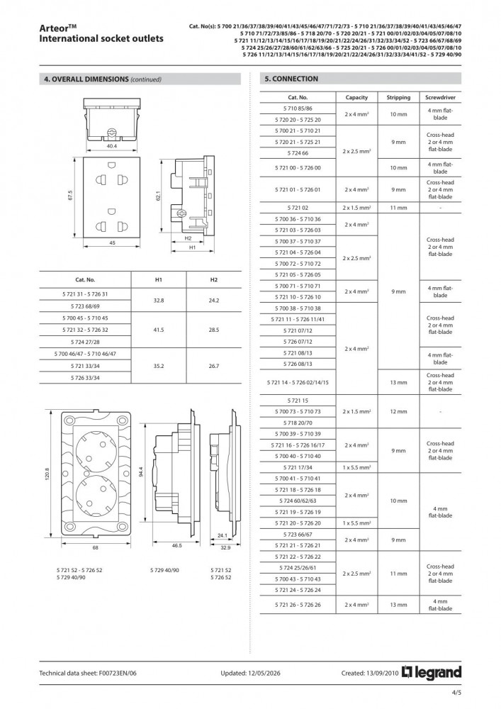 Legrand Arteor socket outlet document page 4