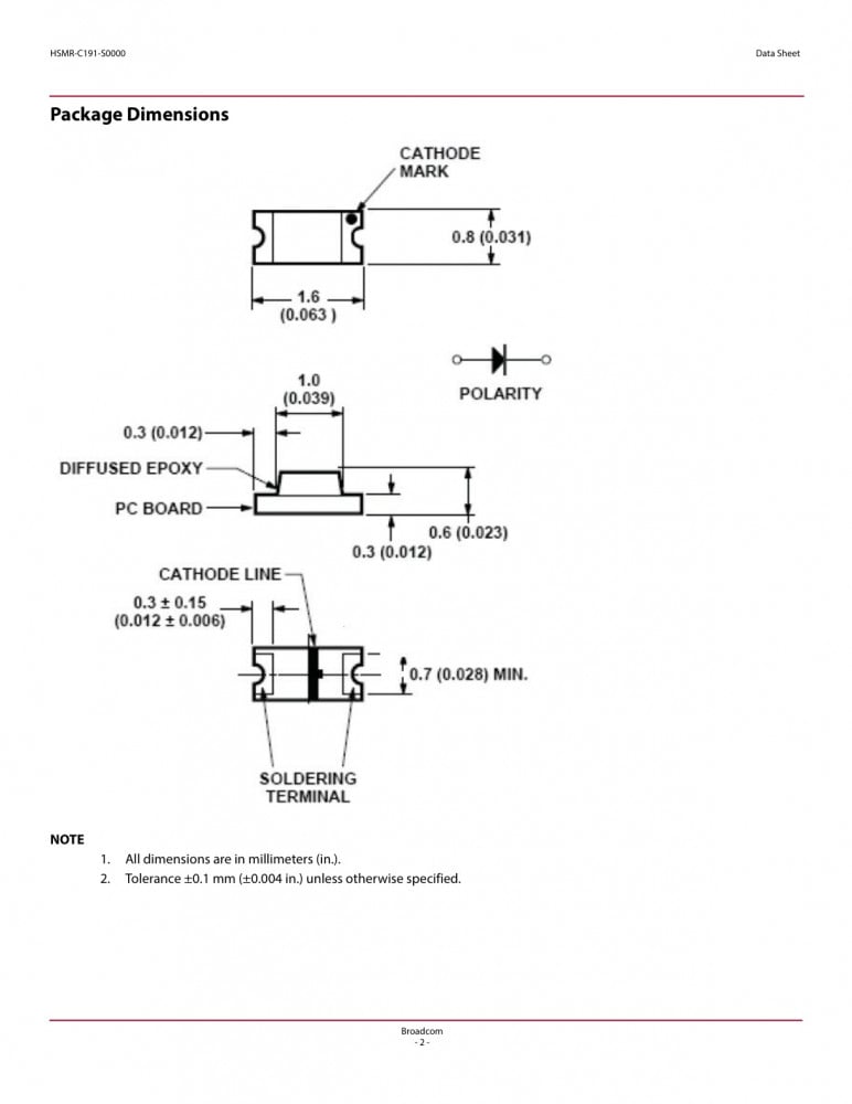 HSMR-C191-S0000 datasheet page 2