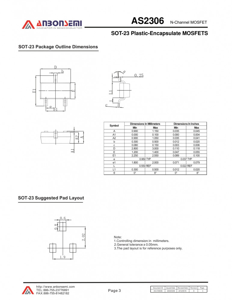 AS2306 datasheet page 3