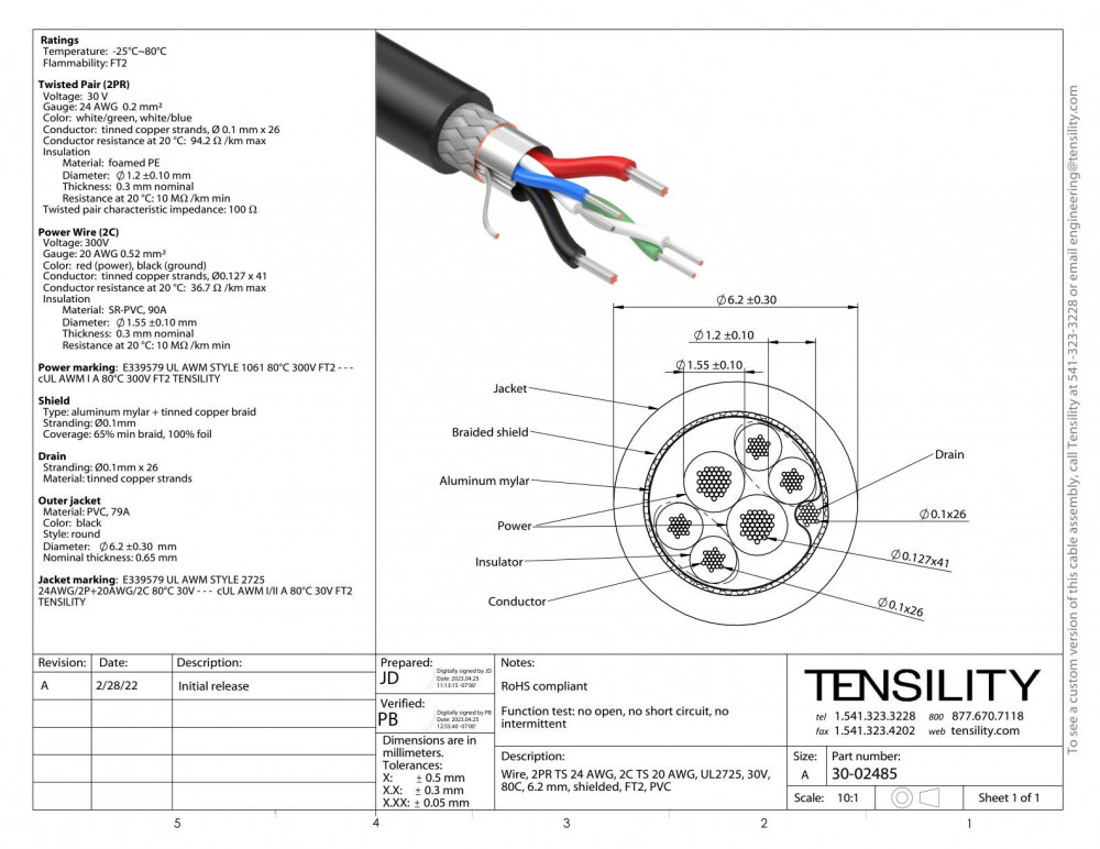 Tensility 30-02485 technical drawing