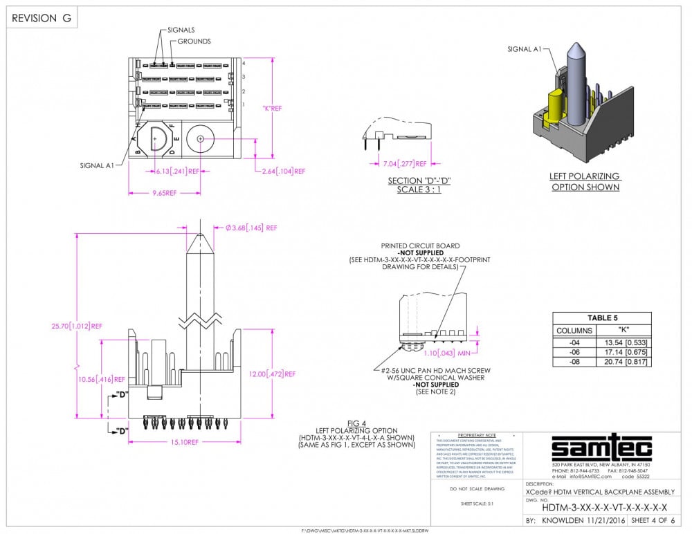Samtec HDTM drawing page 4