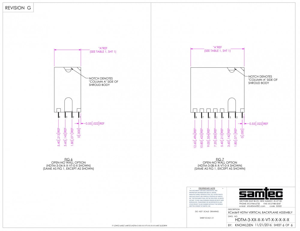 Samtec HDTM drawing page 6