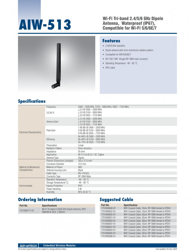 ADVANTECH AIW-513 technical document preview