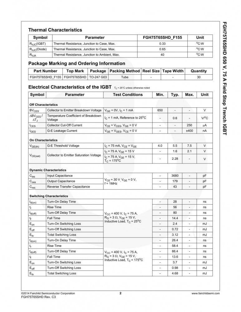 FGH75T65SHD-F155 datasheet page 3