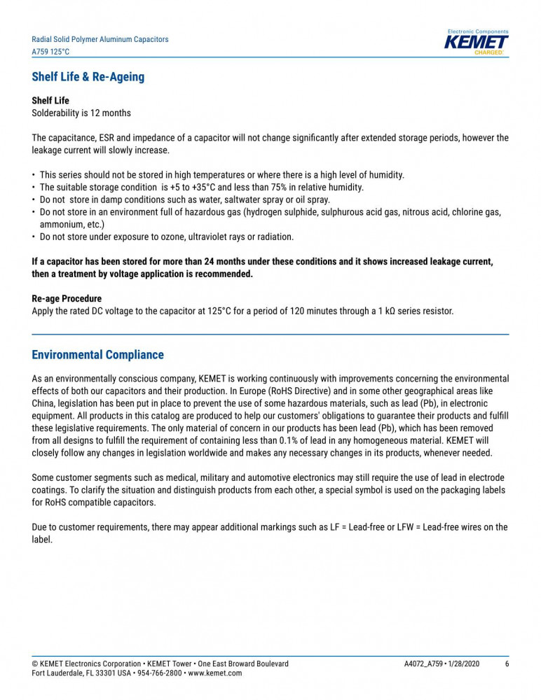KEMET A759 datasheet page 6
