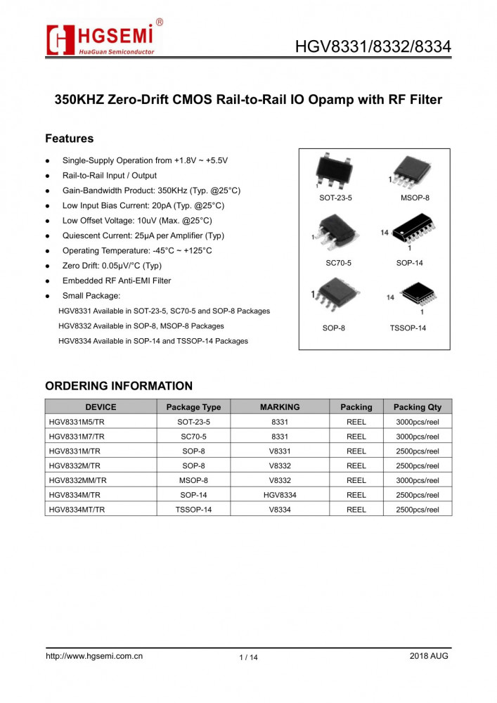 HGV8332MM/TR datasheet page 1
