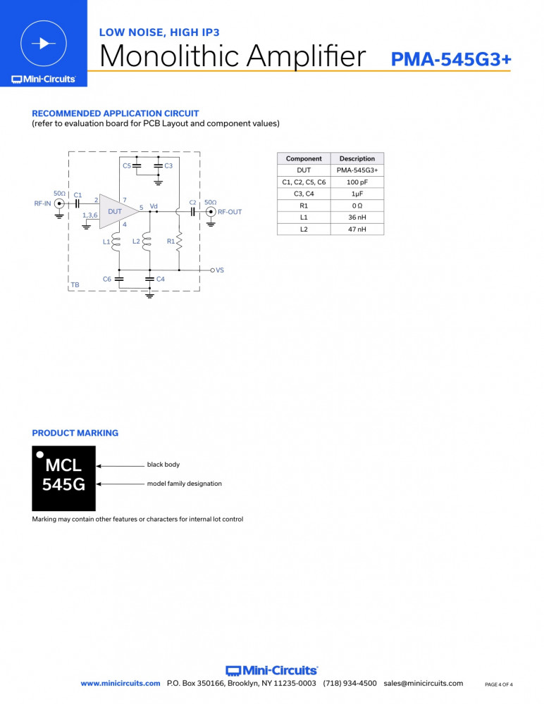 PMA-545G3+ datasheet page 4