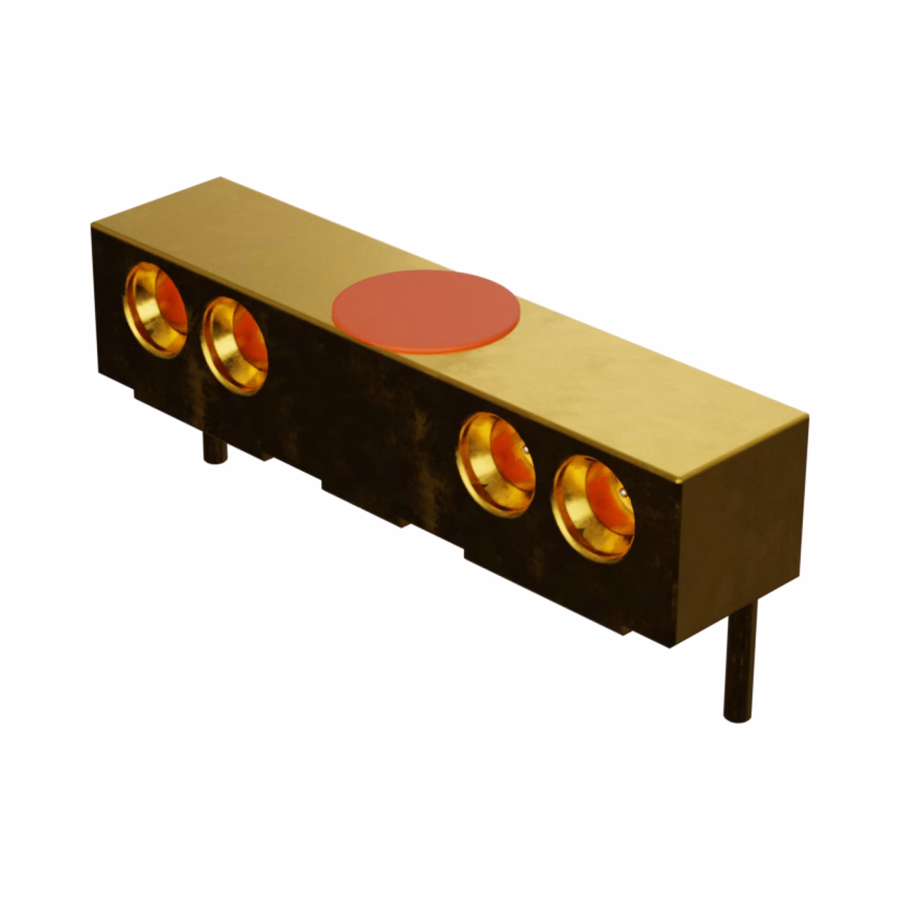 SMPM Plug, Right-Angle, Smooth Bore, 4-Port, PCB, Surface Mount, Tape and Reel with Pick-and-Place Tape, 4.32mm Legs for sale