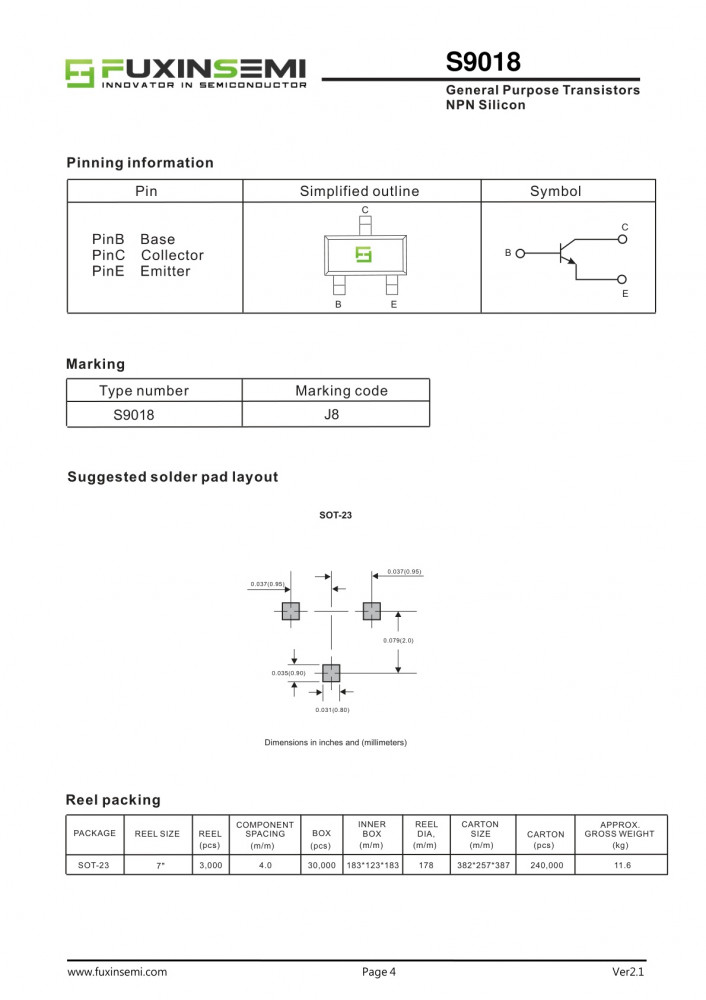 S9018 datasheet page 4
