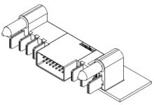 EXTreme Ten60Power Right-Angle Receptacle with Side Guides, 6 DC Power Circuits, 10 Signal Circuits
