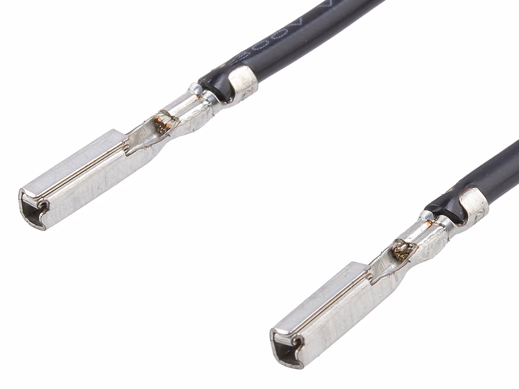 Pre-Crimped Lead MX64 Female-to-MX64 Female, Tin (Sn) Plating, 150.00mm Length, 18 AWG, Black for sale