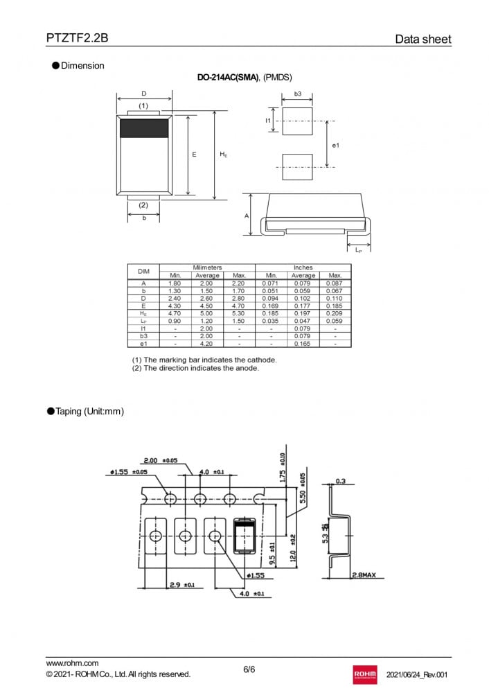 ROHM PTZTFTE252.2B datasheet page 6