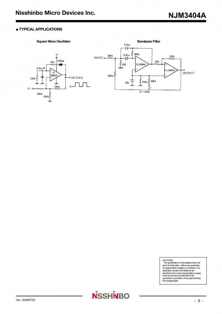 NJM3404A technical document page 5