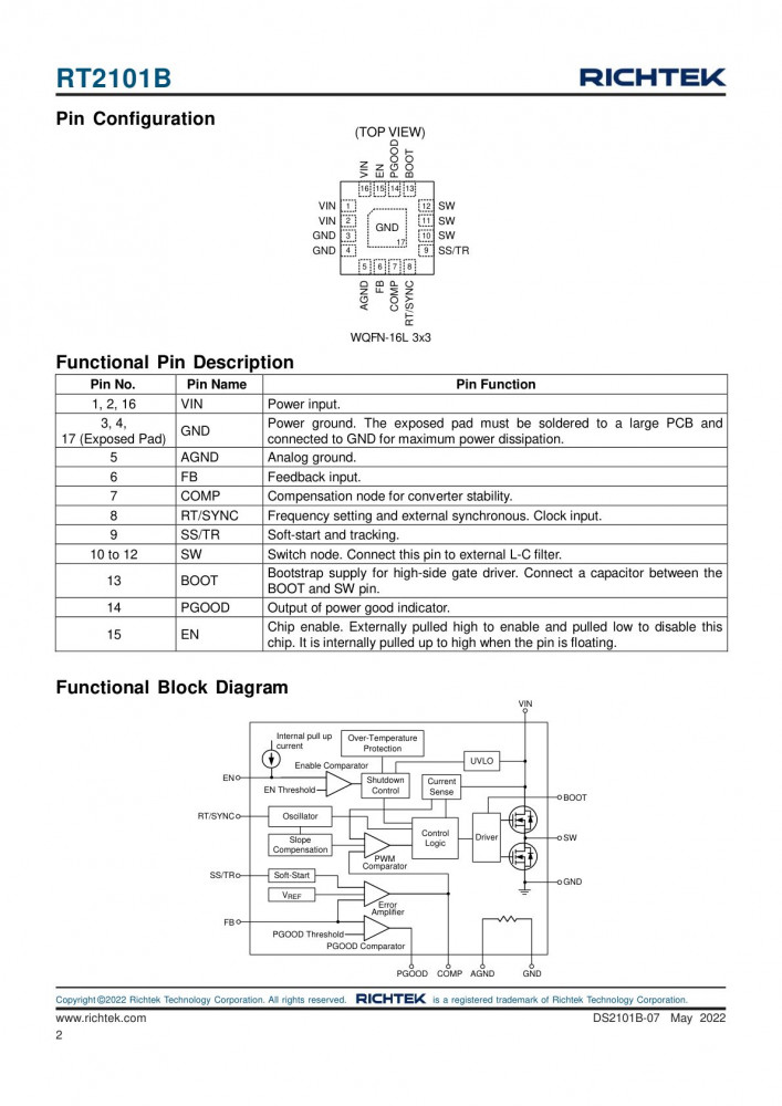 RT2101B datasheet page 2