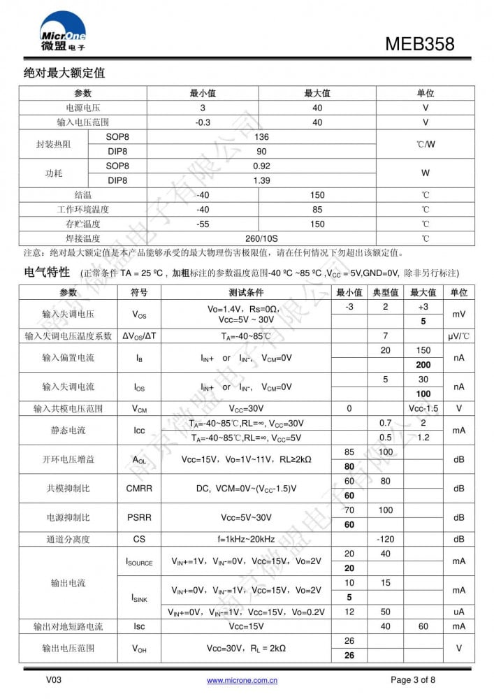 MEB358ASG datasheet page 3