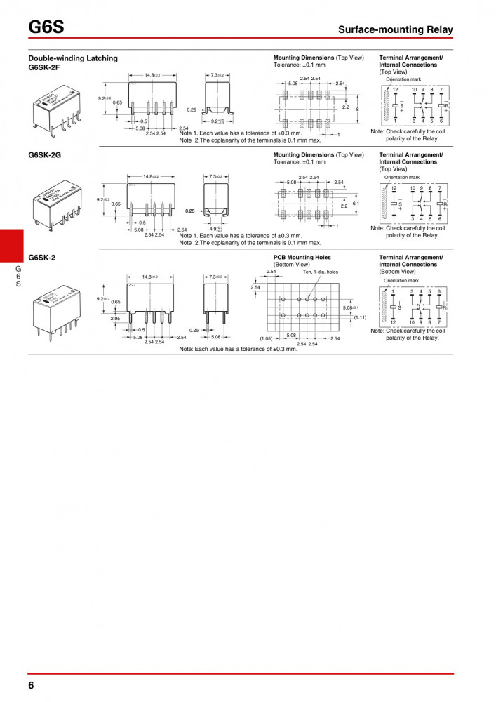 OMRON G6S relay datasheet page 6