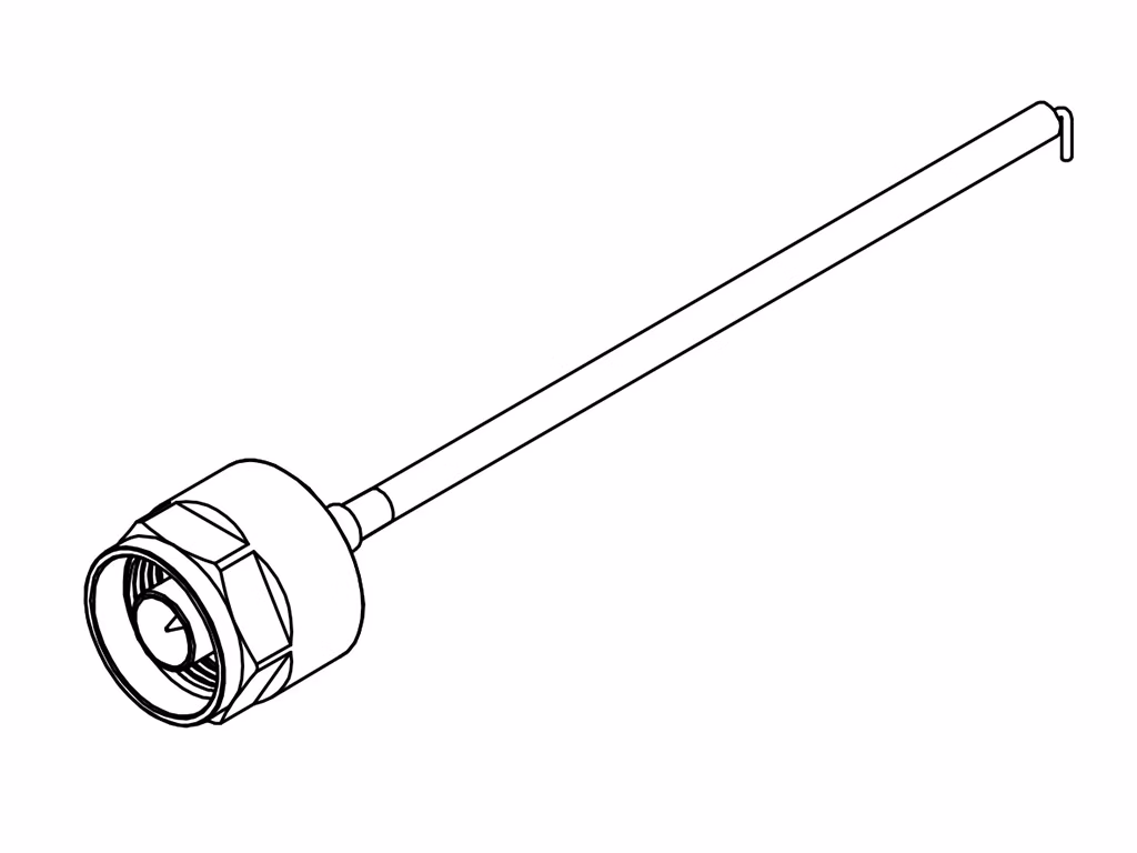 Type N Straight Plug to Stripped and Formed Belden 1673B Cable, 115.82mm Length, 50 Ohms, Bag for sale