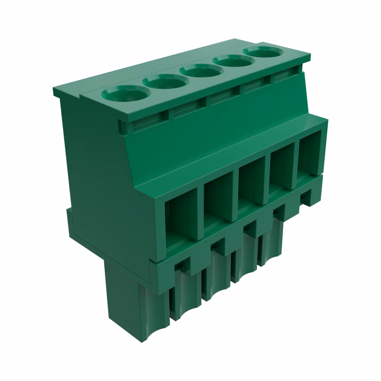 3.50mm Pitch Eurostyle Vertical Plug, with Reverse Imprinting, Rear Wire  Entry, Green Housing, Gold (Au) Plated, 5 Circuits for sale