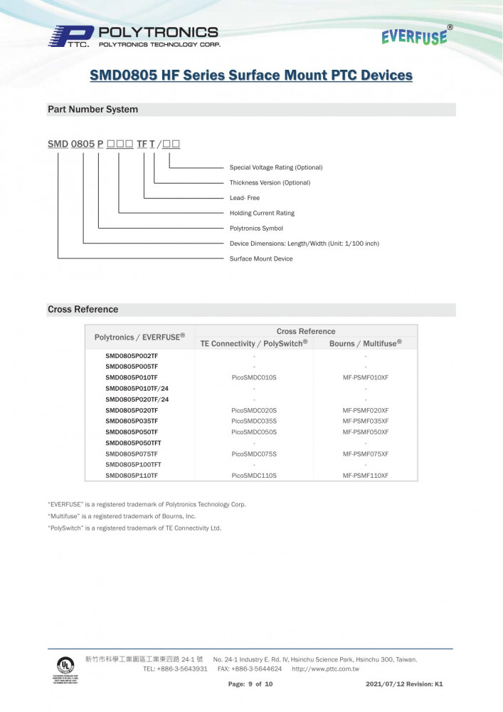 SMD0805P002TF datasheet page 10