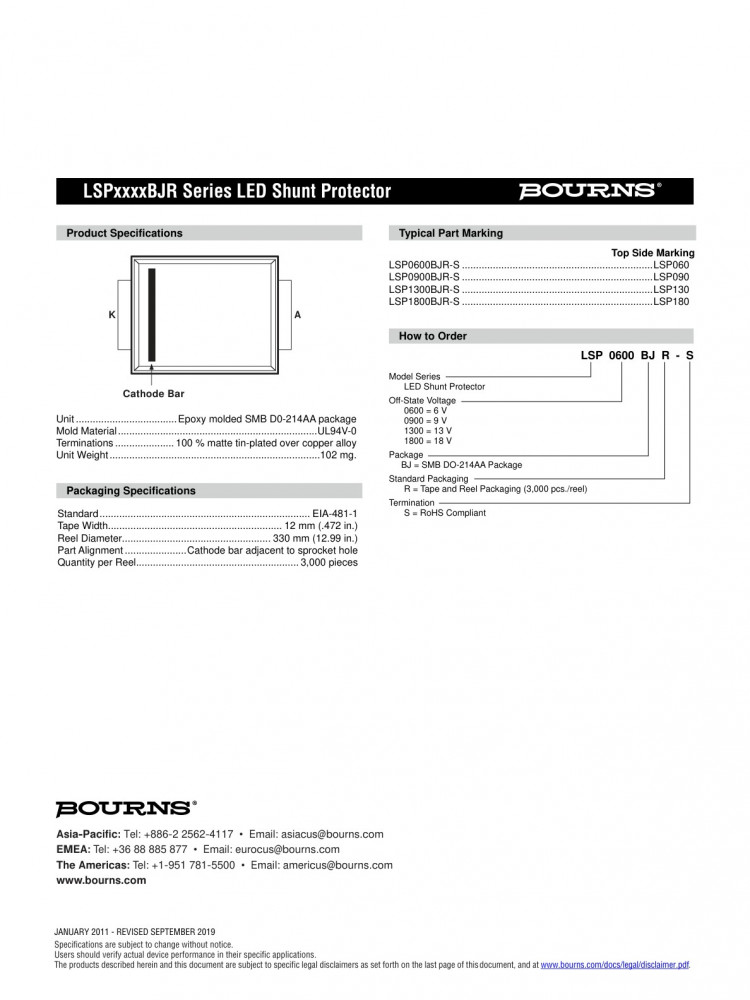 LSP0600BJR-S technical document page 3