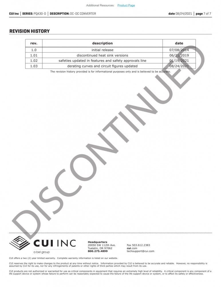 CUI PQA30-D series datasheet page 7