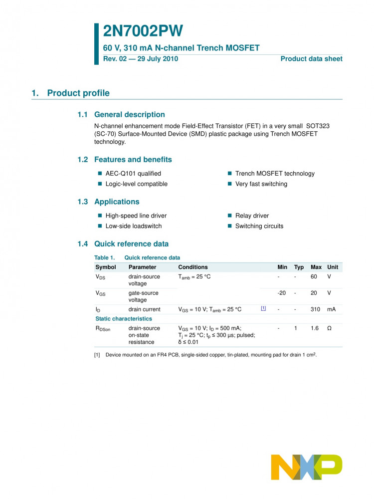 2N7002PW,115 datasheet page 2