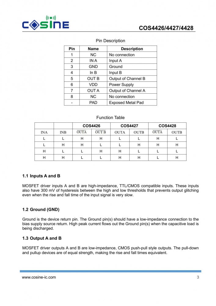 COS4426SR datasheet page 3