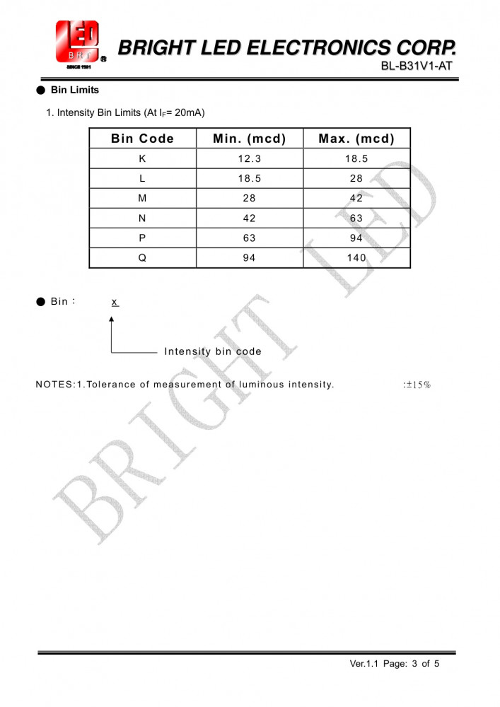 BL-B31V1-AT datasheet page 3