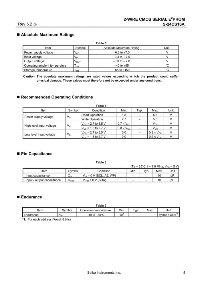 S-24CS16A0I-J8T1G datasheet page 5