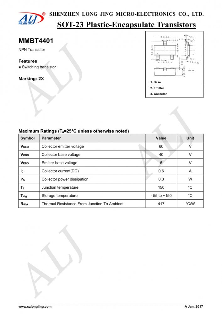 MMBT4401 datasheet page 1