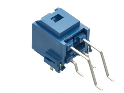 CP-6.5 Header, 6.50mm Pitch, Dual Row, Right-Angle, Polarized, Surface Mount, Tray Packaging, 6 Circuits, Blue