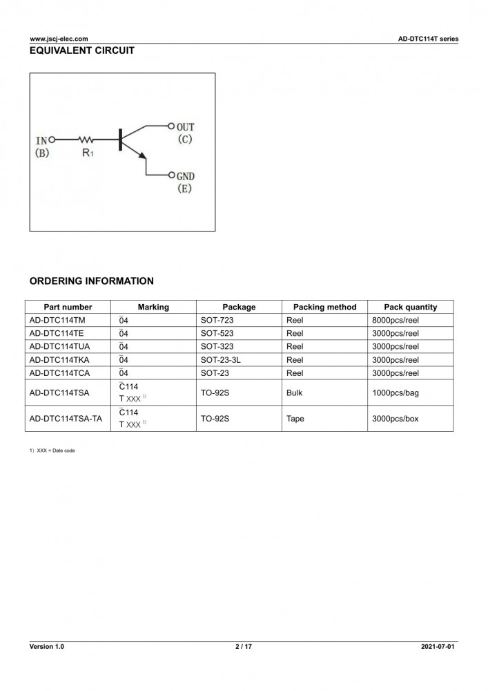 AD-DTC114T datasheet page 2