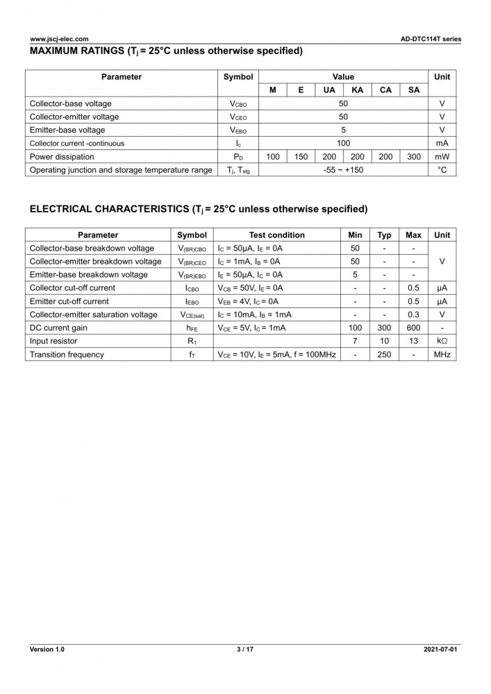 AD-DTC114T datasheet page 3