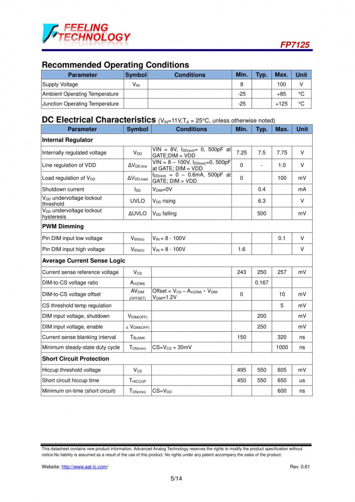 FP7125LR-G1 datasheet page 5