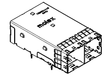 iPass+ HD Cage and Receptacle with Light Pipes 1x2, 0.76µm, Lead-Free