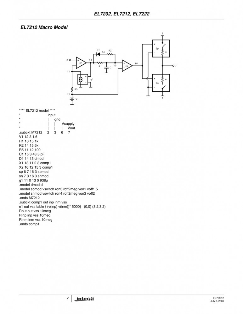 EL7212CNZ datasheet page 7